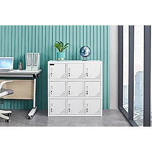 MAYROY Metal Locker Office Storage Locker Home Steel Locker School Storage Organizer, Storage Cabinet for Kids Students Employee (W9D) (Full White)