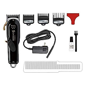 Wahl Professional - 5-Star Series Cordless Senior #8504-400 - 70 Minute Run Time - Includes Weighted Cordless Clipper Charging Stand #3801 - for Professional Barbers and Stylists