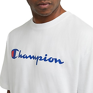 Champion mens Classic T-shirt, Classic Script T Shirt, White-y06794, X-Large US