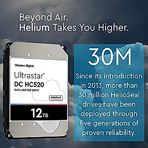 HGST - WD Ultrastar DC HC520 HDD | HUH721212ALE600 | 12TB 7.2K SATA 6Gb/s 256MB Cache 3.5-Inch | ISE 512e | 0F30144 | Helium Data Center Internal Hard Disk Drive (Renewed)