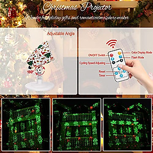 KGAR Christmas Laser Lights Projector Outdoors Indoor Xmas Decoration Red and Green Laser Light Show, Waterproof with Wireless Remote
