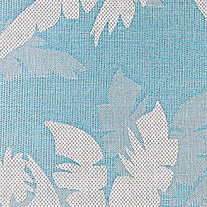 Couristan Monaco Coastal Flora Indoor/Outdoor Machine Made Area Rug, 2' x 3'7", Ivory/Turquoise