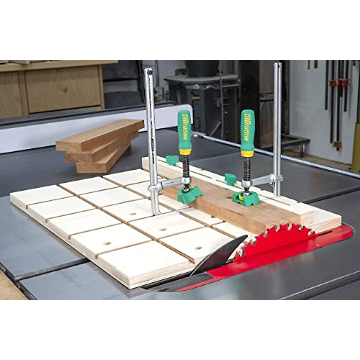 MICROJIG Matchfit DVC-850AP 2-In1, Track And In-Line Dovetail Clamp, Green