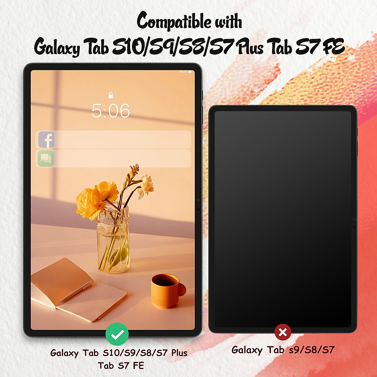 KCT 2 Pack Paper Screen Protector Compatible with Samsung Galaxy Tab S10 Plus/Tab S9 Plus/Tab S8 Plus/Tab S7 Plus/Tab S7 FE (12.4 inch), Compatible with S Pen Anti Glare