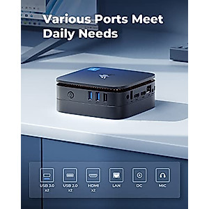 KAMRUI AK1PLUS Mini PC 16GB RAM, Intel 12th Alder Lake N95(up to 3.4 GHz) Mini Computer, Compact Small Desktop Computers Tower Support 4K UHD/HDMI 2.0/LAN/Dual-Band WiFi for Office Home Server