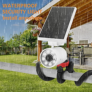 Camping Motion Sensor Light Outdoor Waterproof Aluminum, 9W 1400LM (130W Equi.) Solar Camping Lights, Solar Power Motion Sensor Flood Led Spotlight for Camp Porch Deck Path Patio Yand Post Step