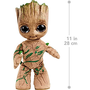 Mattel Marvel Plush, Groovin’ Groot Dancing & Talking Figure from the Disney+ Series I Am Groot, Soft Toy for Kids, Fans & Collectors