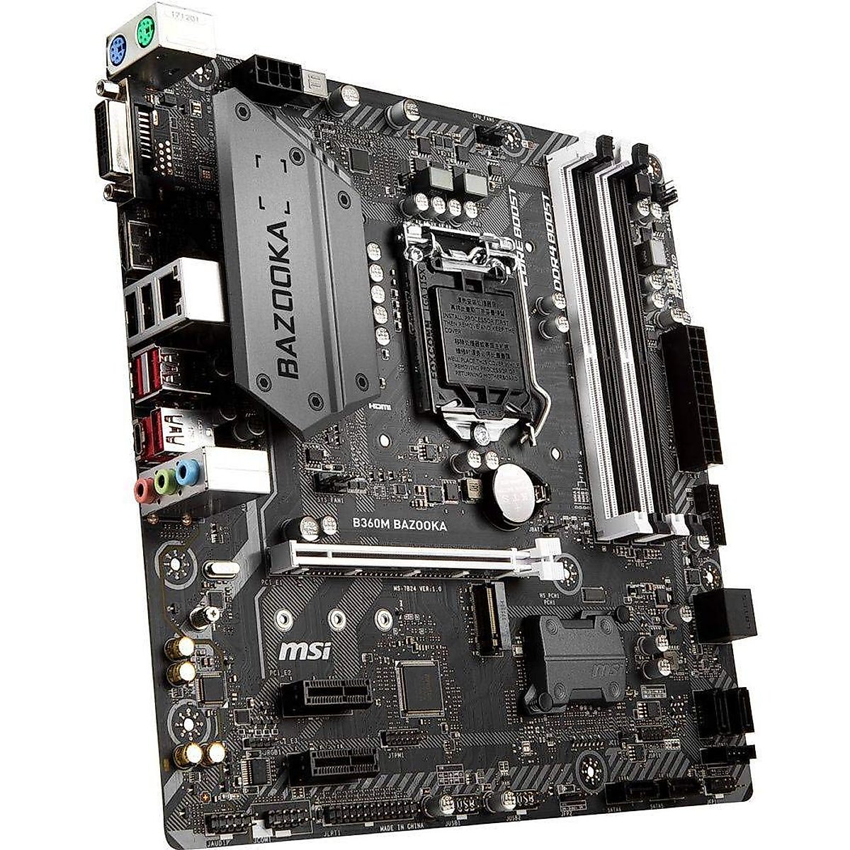 MSI Arsenal GAMING Intel Coffee Lake B360 LGA 1151 DDR4 Onboard Graphics CFX Micro ATX Motherboard (B360M BAZOOKA PLUS)