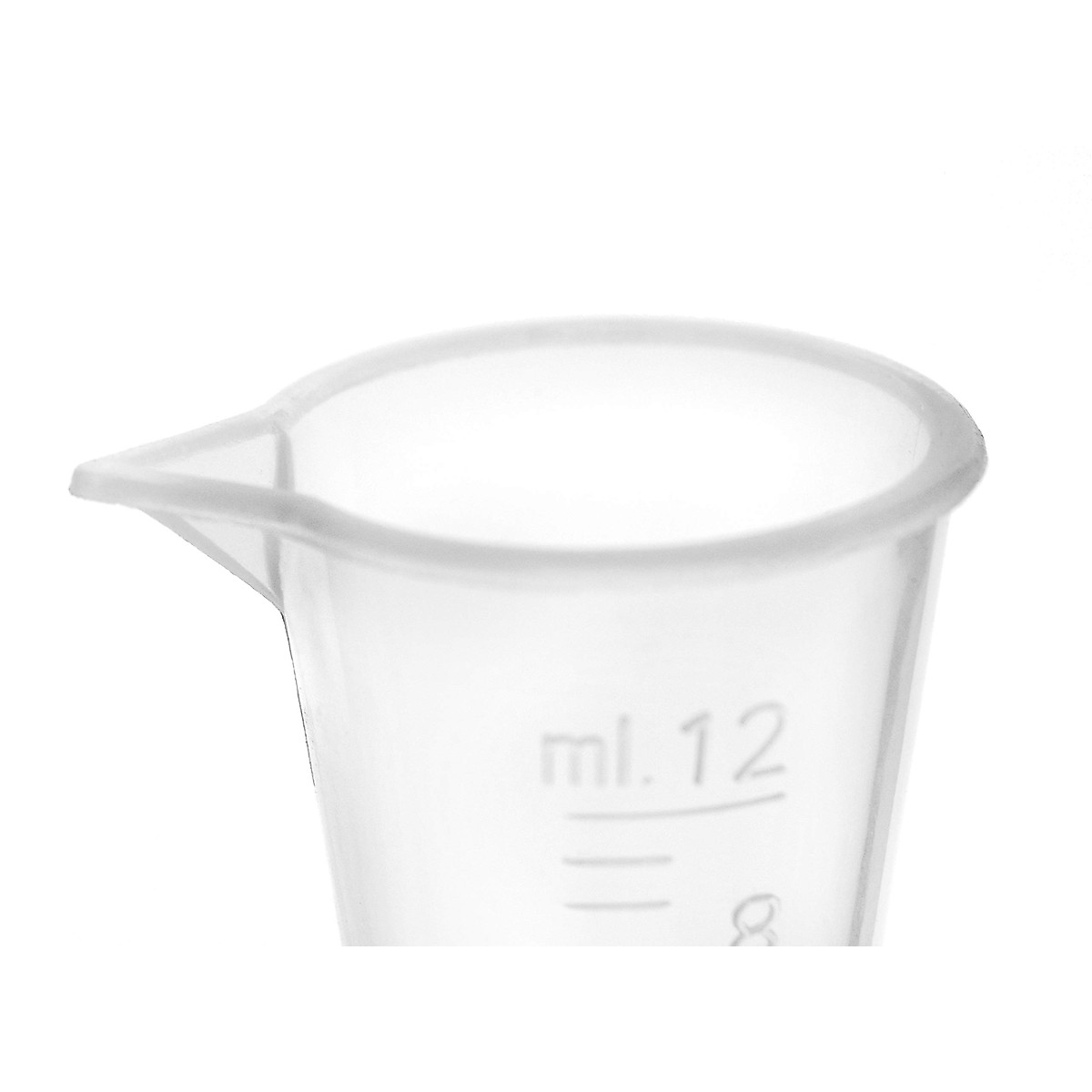 EISCO Conical Measure, 12ml - Polypropylene Plastic, Translucent - Pouring Spout - 1ml Raised Graduations - Hexagonal Base