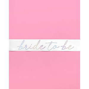 xo, Fetti Bachelorette Party Decorations Bride to Be Iridescent Sash | Classic Bridal Shower Gift, Bridesmaid Favors, Engagement Accessory