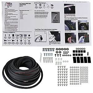 Spec-D Tuning 4PC Front + Rear 6' Pocket Style Bolt On Rivet Fender Flares Smooth Compatible with 2005-2011 Toyota Tacoma