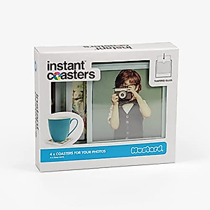 Mustard Glass Coasters Set Personalize Your Drinks Mat - Instant Photo