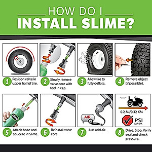 Slime 10011 Flat Tire Puncture Repair Sealant, Emergency Repair for highway vehicles, suitable for Cars/Trailers, Non-toxic, eco-friendly, 16 oz bottle