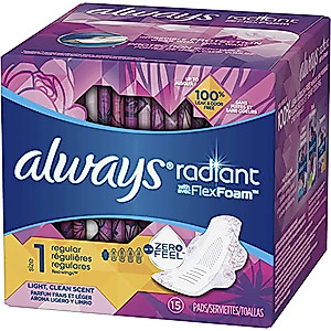 Always Radiant Pads with Wings, Scented (Pack of 4)