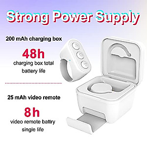 Upgrade TIK Tok Bluetooth Remote Control Page Turner, TUZTUALA 3 in 1 Function Video Scrolling Ring and Camera Shutter Remote and Phone Holder, Compatible with iPhone iPad Android Cell Phone-White