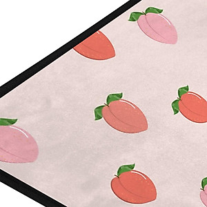 ZHIMI Kitchen Rug Anti Fatigue Kitchen Mat ﻿Peach Pattern Runner Carpet Non-Slip Laundry Rug Home Decor Rectangle Entryway Long Mat 39 x 20 Inch