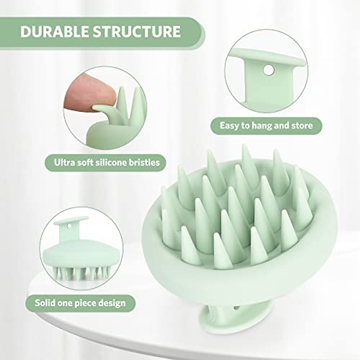 Sndyi 2Ps Silicone Scalp Massager Shampoo Brush, Hair Scrubber with Soft Silicone Bristles, Scalp Scrubber/Exfoliator for Dandruff Removal, Wet Dry Scalp Brush for Hair Growth & Scalp Care
