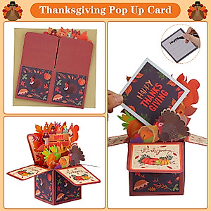 D4DREAM Thanksgiving Turkey Pop Up Card for Kids 3D Happy Thanksgiving Greeting Cards with Envelope Fall Pumpkin Greeting Cards for Autumn Party Family Friends Mother Grandma Thank You Celebration