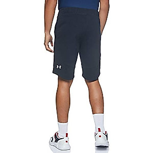 Under Armour Baseline Fleece Basketball Short, Black (001)/White, Medium