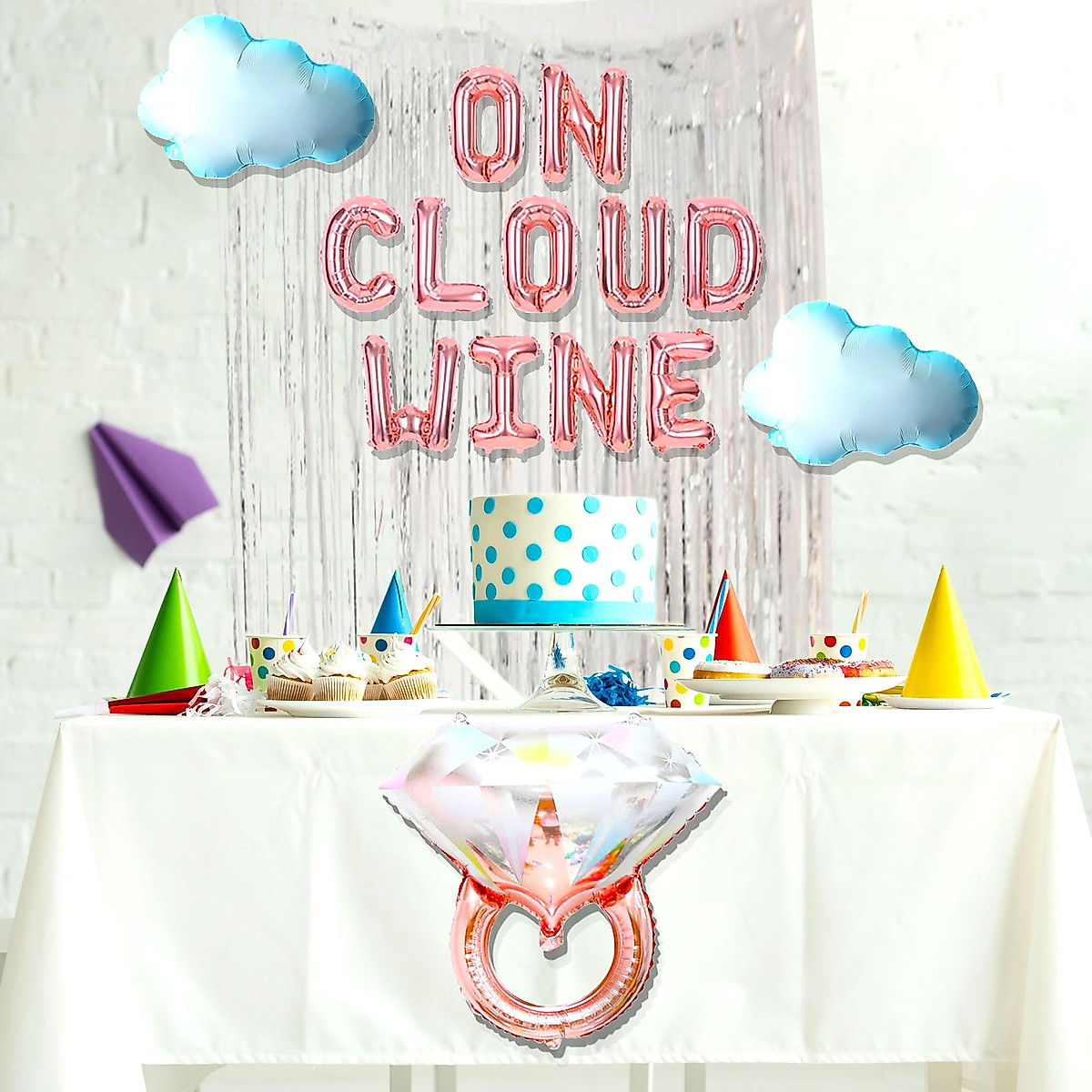 LaVenty Rose Gold On Cloud Wine Bachelorette Decorations Bubbly Bar Banner Mimosa Bar Decorations Vino Bachelorette Party Rose Bridal Shower Decorations