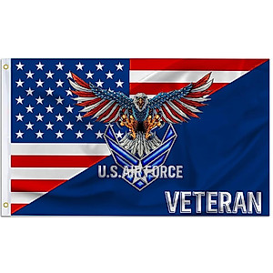 United States Air Force Eagle Veteran Flag with Brass Grommets,U.S.Patriotic Military Veteran Pride Outdoor Flags & Banner 3X5 Sign