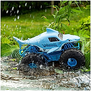 Monster Jam, Official Megalodon Storm All-Terrain Remote Control Monster Truck Toy Vehicle, 1:15 Scale