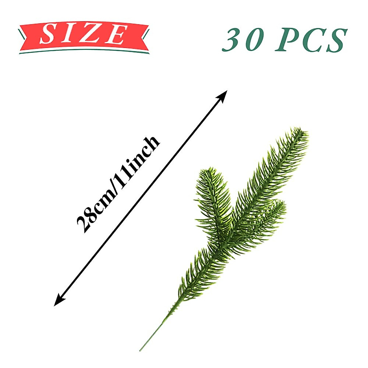 Juuxncgv 30 Pcs Christmas Artificial Pine Branches,Green Plants Pine Needles,Artificial Pine Picks Branches for Garland Wreath,Christmas Decorations,Home Garden Decoration