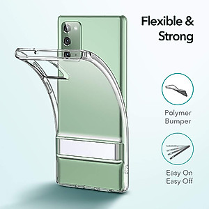 ESR Metal Kickstand Case for Samsung Galaxy Note20, Clear