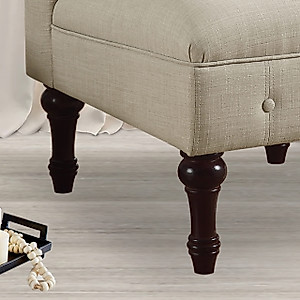 Rosevera Avondale Upholstered Tufted Fine Polyester Loveseat Sofa Bench with Armless Design Easy Assembly for Living Room Bedroom, Beige Chair