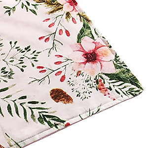 POSENPRO Baby Blanket for Boys Girls, Soft Plush Minky Baby Blanket with Dotted Backing, Lovely Flower Double Layer Toddler Receiving Blanket Throw for Stroller & Crib, 30 x 40 Inches