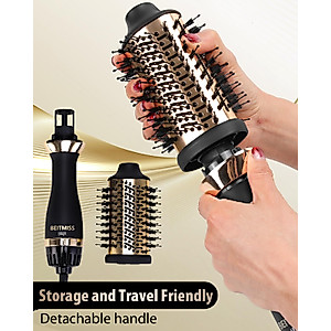 BEITMISS Hair Dryer Brush, Blow Dryer Brush Oval Barrel for Quick and Salon-Quality Results, Detachable Hot Air Brush with Ionic Technology Volumizer and Styler for Frizz Control and Shine