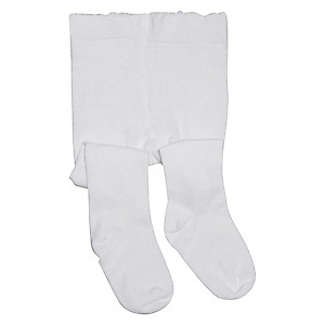 BEAR MUM Baby Girls' Seamless Organic Cotton Tights White 0-6Month