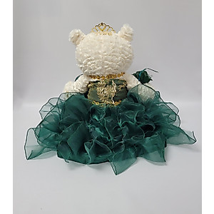 KINNEX COLLECTIONS SINCE 1997 20" Quince Anos Quinceanera Last Doll Teddy Bear with Dress (Centerpiece) ~ ARC16831-33R (Emerald Green)