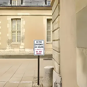 2-Pack Active Driveway Sign, 24 Hours Please Do Not Block Sign, 12"x 8" .04" Aluminum Reflective Sign Rust Free Aluminum-UV Protected and Weatherproof