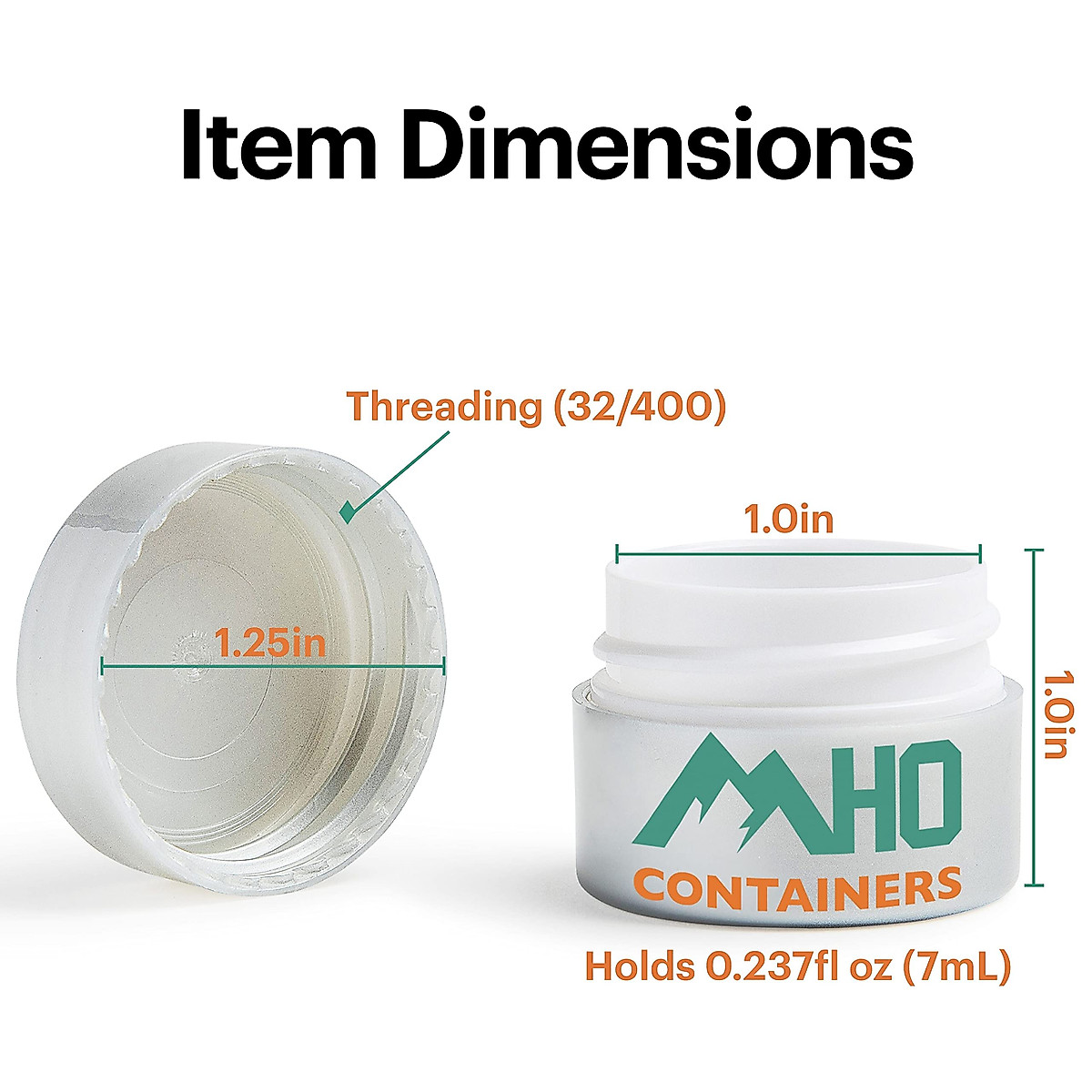 MHO Containers | Pearlized Plastic Cosmetic Jars - Double-Walled Screw-on Refillable 7 gram/0.25oz - Set of 50 (Pearl)