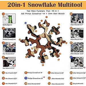 Ruin 18-in-1 Snowflake Multi-tool and 20-in-1 Snowflake Multi-tool ,6 Pack Portable Stainless Steel Snowflake Multitool for Outdoor Travel Camping Adventure Wrench Bottle Opener