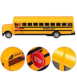 NUOBESTY New York City School Bus Bus Model Toy, Die Cast Pull Back Vehicles Cars 8. 46In Educational Toy for Kids US School Bus Model
