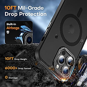 KISEN for iPhone 14 Pro Case Magnetic Compatible with MagSafe Slim Translucent Matte Phone Case Cover 6.1 inch, Black