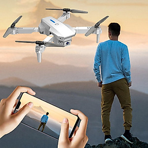 Mini Foldable Drones With Dual Camera For Adults 1080P, Foldable Drone with Carrying Case, FPV Drone With Altitude Hold, 360° Flip, Toys Gifts for Kids and Adults(Gray)