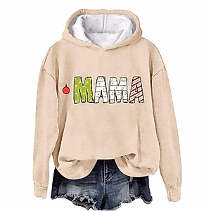 Black Of Friday Big Deal Days Deals Of The Day Womens Crewneck Mama Sweatshirt Raglan Long Sleeve Graphic Shirts Casual Print Pullover Tops