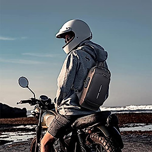 LELEBEAR Anti Theft Sling Bag, Usb Charging Sport Sling Anti-theft Shoulder Bag Waterproof Chest Bag (grey-brown)