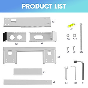 getlstub Air Conditioner Support Bracket, Adjustable Window AC Bracket, No Drilling, Heavy Steel Air Conditioner Stand Fit Most Single or Double-Hung Windows, Hold Up to 220lbs