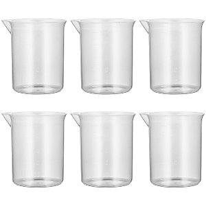 BESTOMZ Plastic Graduated Beakers Transparent Lab Measuring Cup 100mL Set of 6