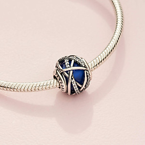 PANDORA Galaxy Charm, Sterling Silver, Royal Blue Crystal, Clear Cubic Zirconia, One Size