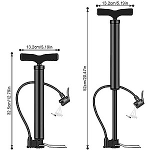Floor Pump,[120PSI] Diyife Mini Bike Pump, Portable Bicycle Air Pump Bike Hand Pump for Road, Mountain BMX Bike Automatically Fit Presta Schrader with 1 Ball Needle Motorboat Valve