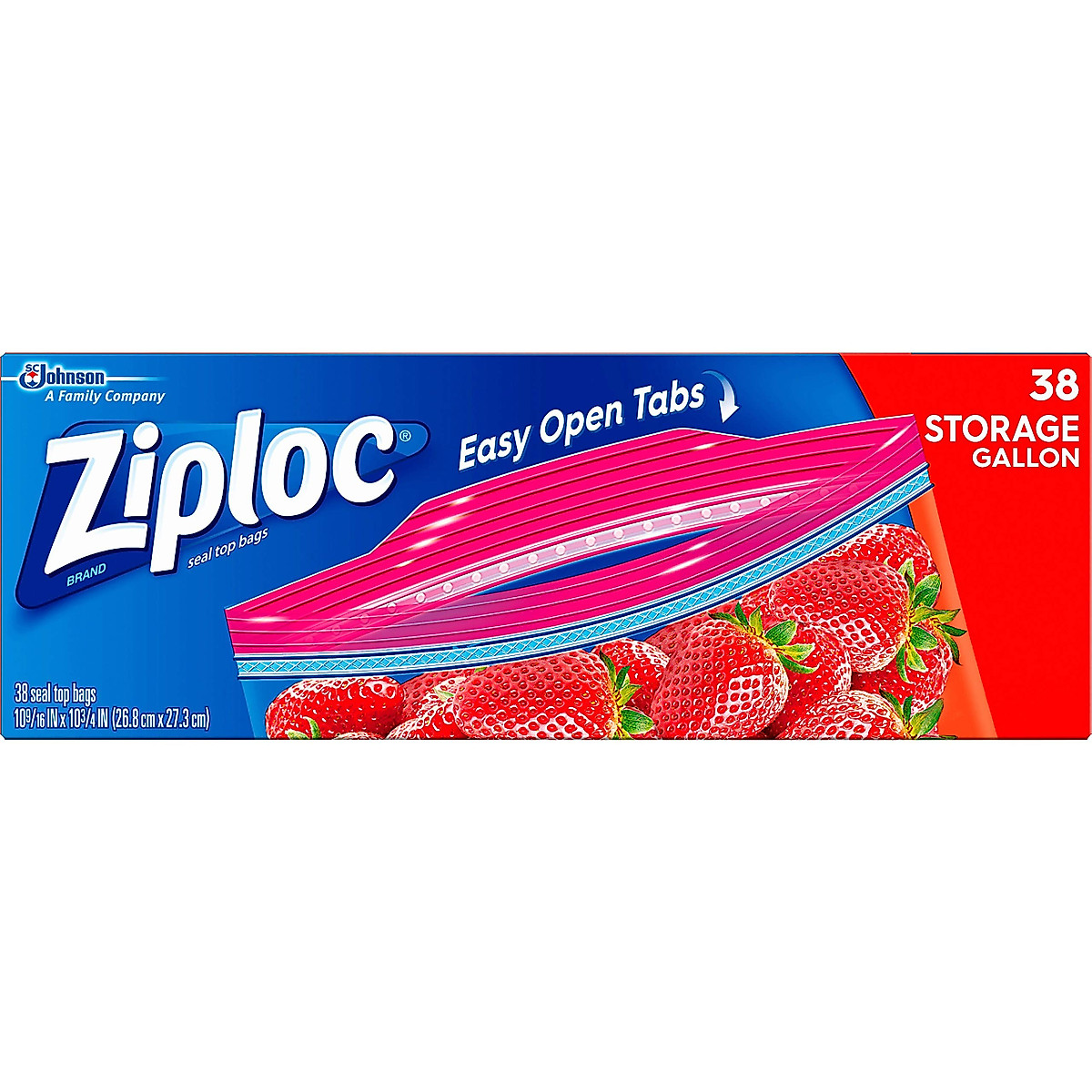 Ziploc 665016 Double Zip/ Storage Bags, 10-9/16 x 10-3/4, 1 Gal, Clear, 38/Box (Case of 9 Boxes)