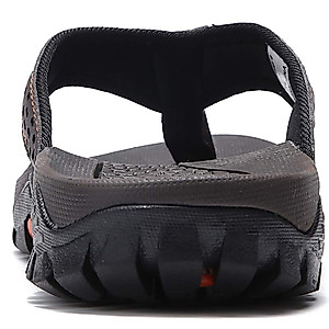 KIIU Mens Flip Flop Indoor and Outdoor Thong Sandals Beach Slippers Brown 2, 11 Men