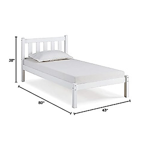 Poppy Twin Wood Platform Bed, White