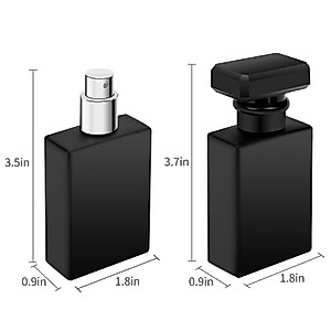 Luxsego Perfume Bottle Atomizers with Funnels, 30 ML Refillable Perfume Spray, Empty Spray Bottle Glass Cologne Atomizers for Travel, Handbag or Date, Storage Bag Included (Transparent+Black)