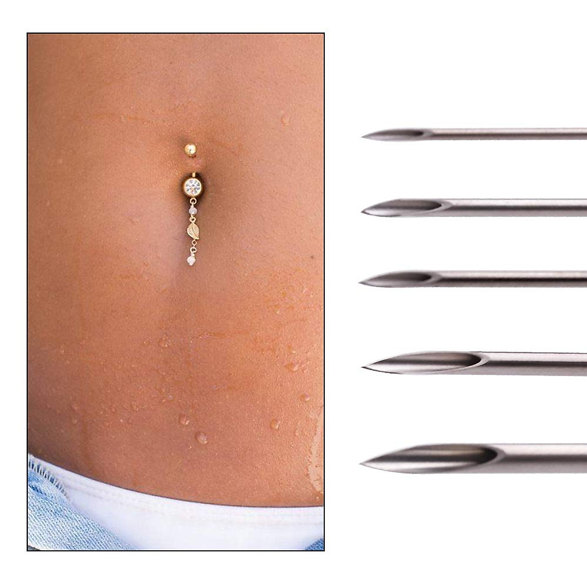 Ear Nose Piercing Needles - 50pcs Mix body piercing needles 12g.14g.16g.18g.20g Individualized Package for Piercing Needle Supplies Piercing Kit